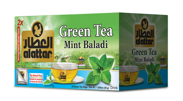 Alattar Green Tea with Mint Baladi Herbals 20x30G Tea Bags – Just4less